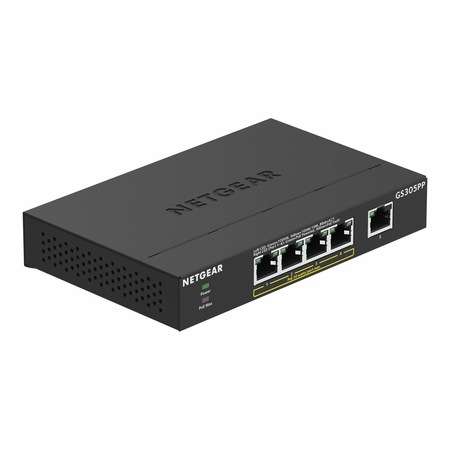 Превключвател NetGear GS305PP, 5 x 10/100/1000 Mbps Gigabit Ethernet, 4 ...