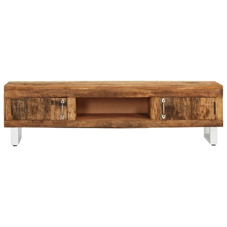 Comoda TV stil retro, Lemn masiv reciclat, 140x30x40 cm, Maro - eMAG.ro