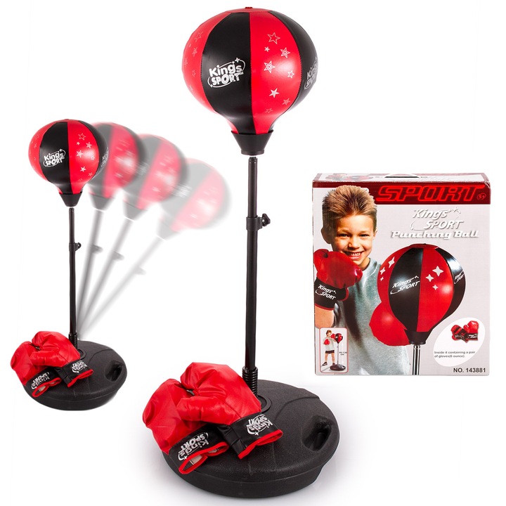 Set de box pentru copii "ISP BOX", manusi si sac de box cu picior ...