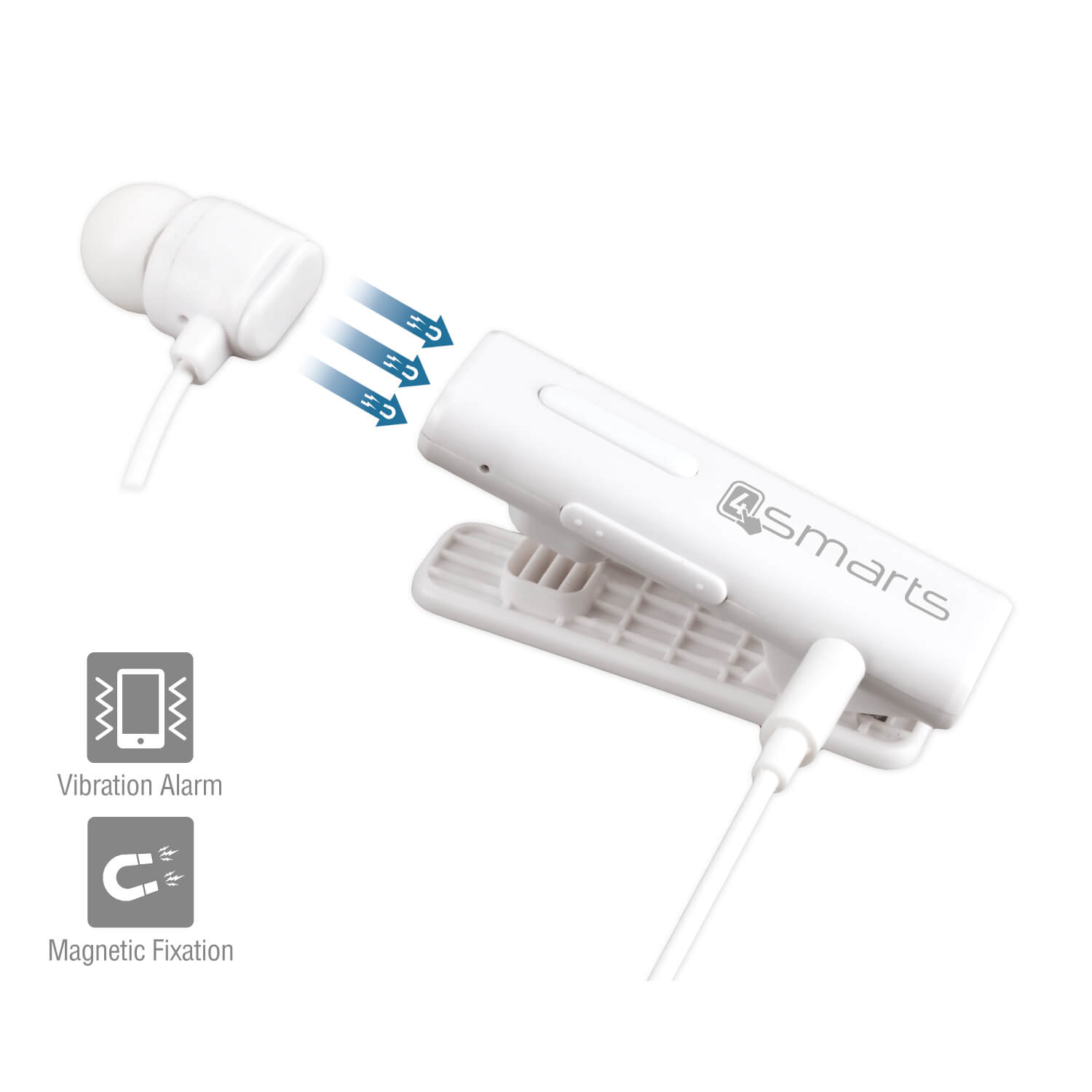 Casca mono fara fir, 4smarts Wireless TalkClip B1, alb - eMAG.ro