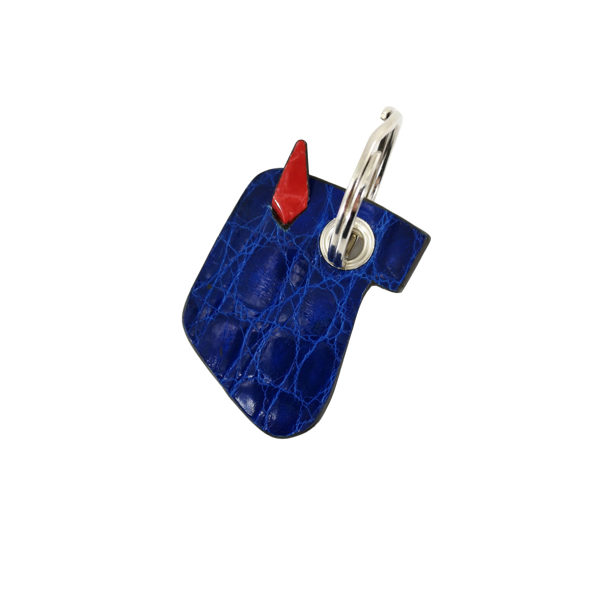Breloc din Piele Naturala, Model Cap de Cal, Albastru - eMAG.ro
