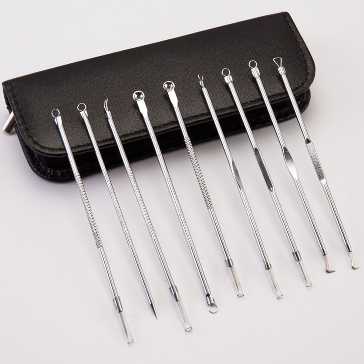 Mitesszer és akne eltávolító eszköz, CYTHERIA, 9 db, fekete dobozzal ...