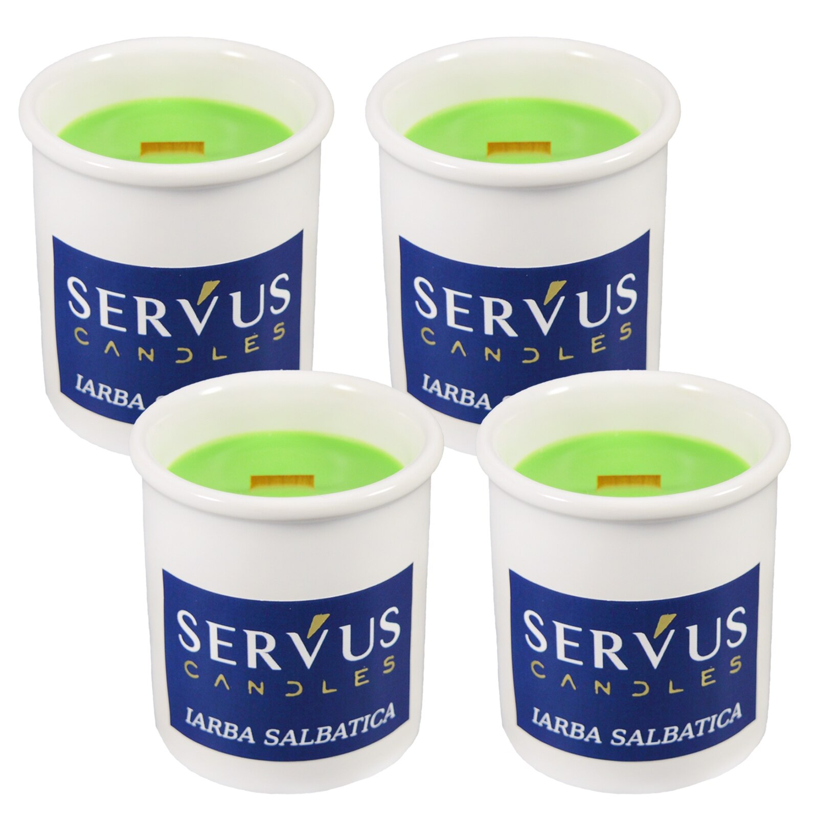 Set 4 Lumanari Parfumate Iarba Salbatica cu fitil din lemn - eMAG.ro
