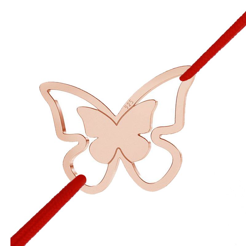 Martisor Bratara Argint 925 Placat Aur Roz 18K Fluture Gingas - eMAG.ro