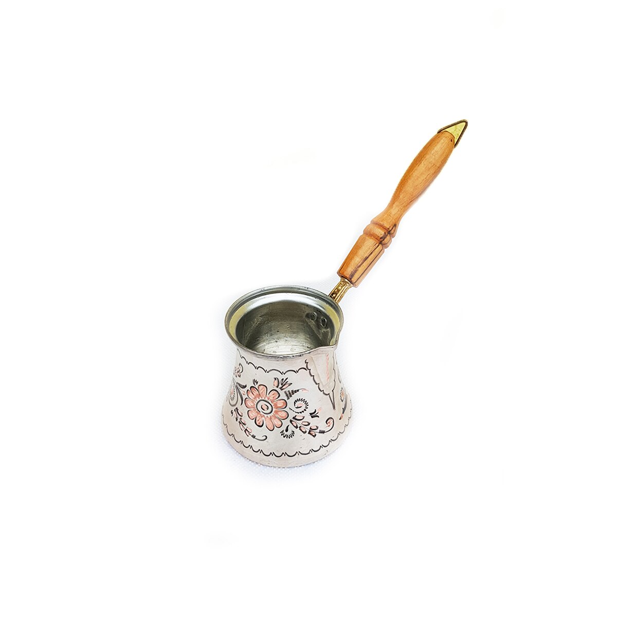 Ibric turcesc din cupru, EHA, cu flori pictate manual, 350ml bej - eMAG.ro