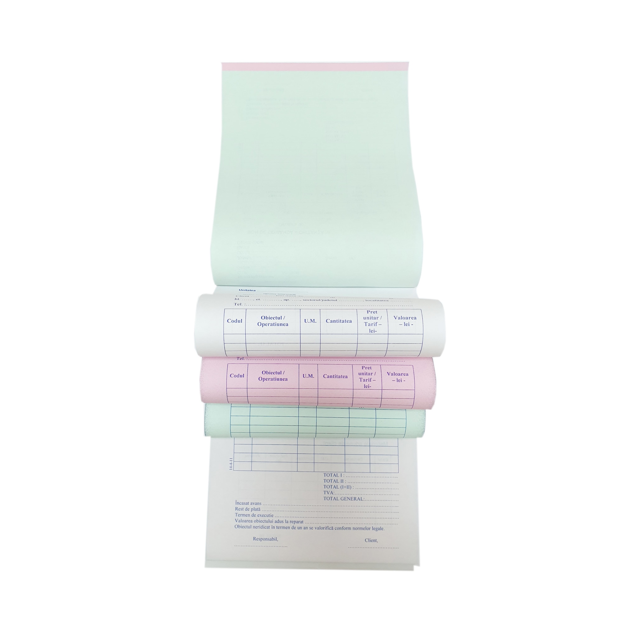 Bon comanda chitanta, autocopiativ, A5 3 exemplare, 50 seturi, 150 file ...