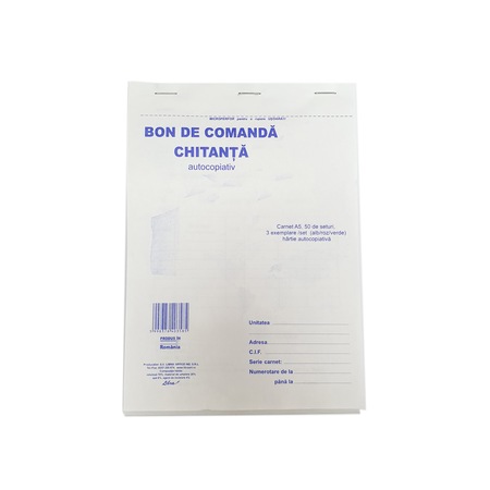 Bon comanda chitanta, autocopiativ, A5 3 exemplare, 50 seturi, 150 file ...