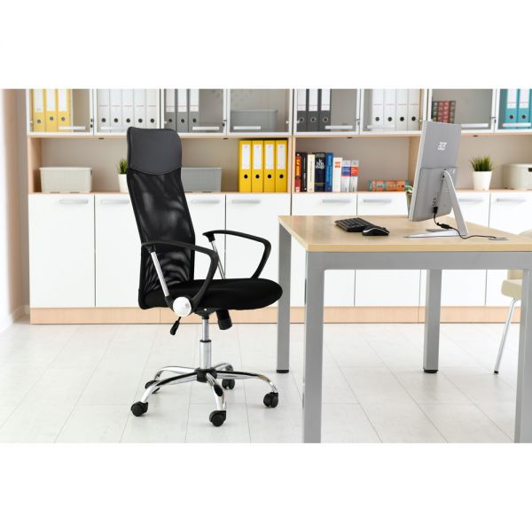 Scaun de birou ergonomic Timeless Tools, Cu spatar inalt, Inaltime ...