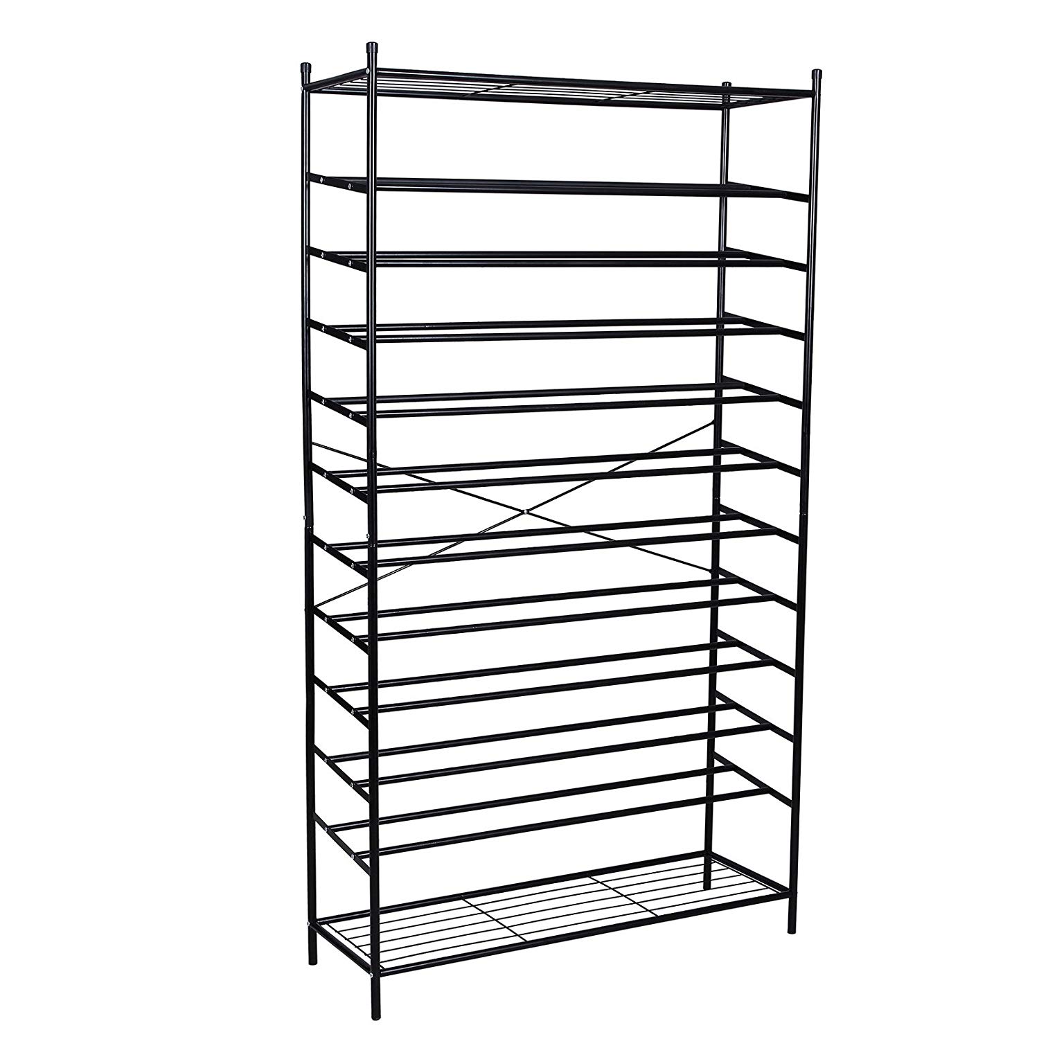 Pantofar cu 12 rafturi, SONGMICS. Metal, 105 x 37 x 192 cm, Negru ...