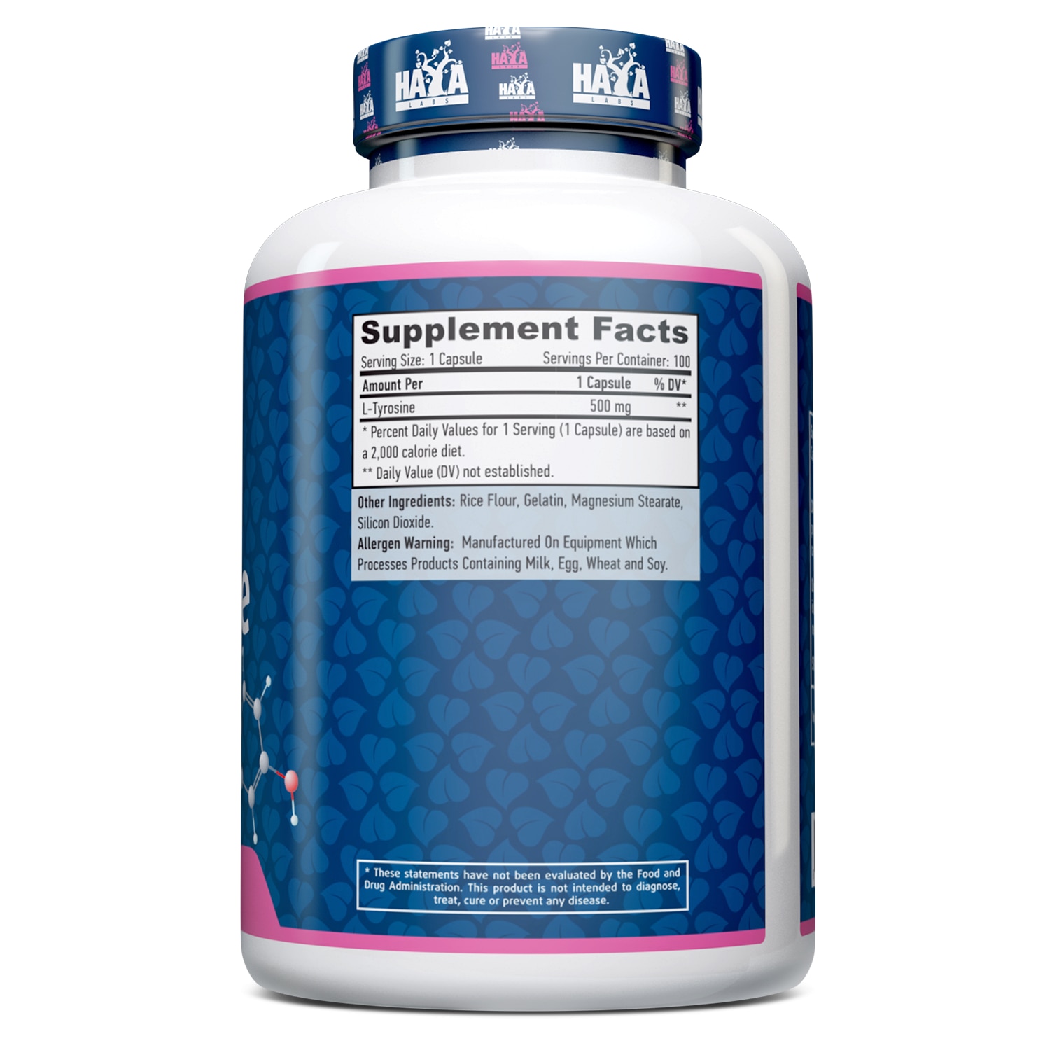 Supliment nutritiv, L-Tirozina, HAYA LABS, 500mg/ 100 capsule - eMAG.ro
