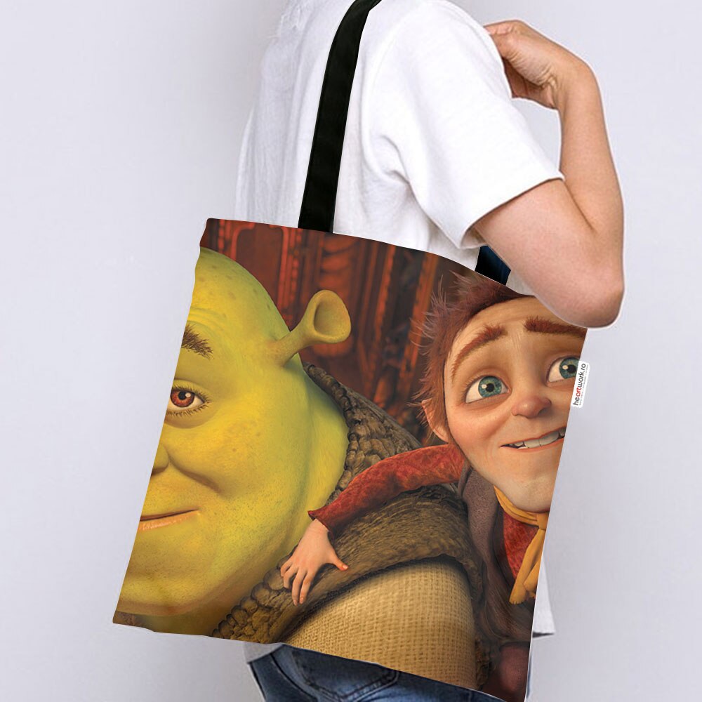 Geanta Tote Bag Shrek and Rumpelstilyskin Model Multicolor, Genti Art ...