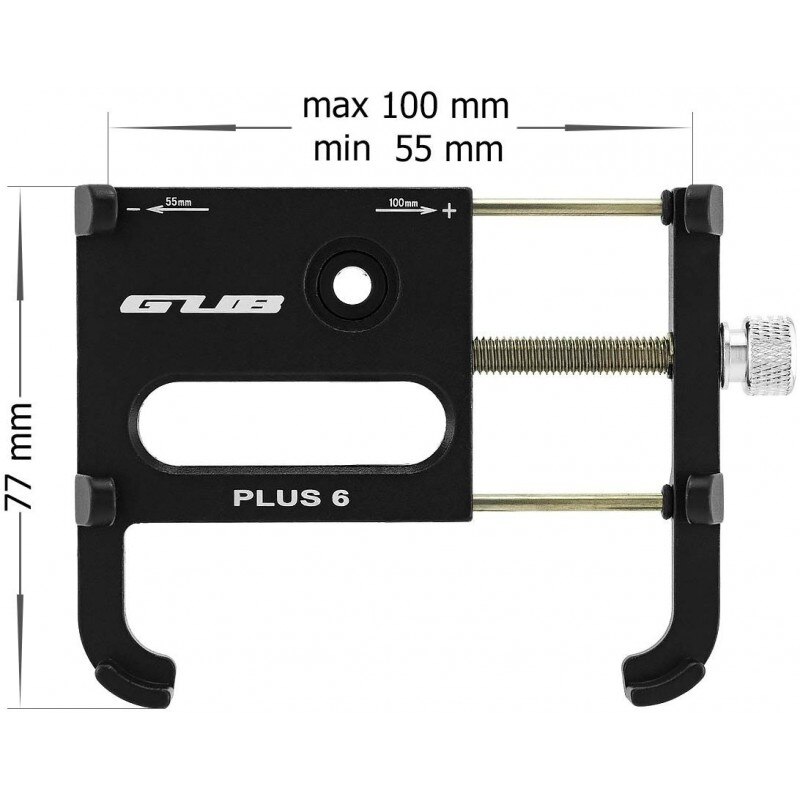 GUB PLUS 6 стойка за телефон за велосипед мотоциклет черна - eMAG.bg