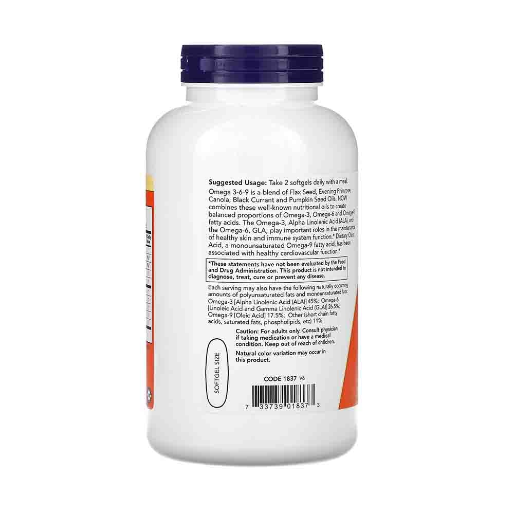 Omega 3-6-9, 1000mg, Now Foods, 250 softgels - eMAG.ro
