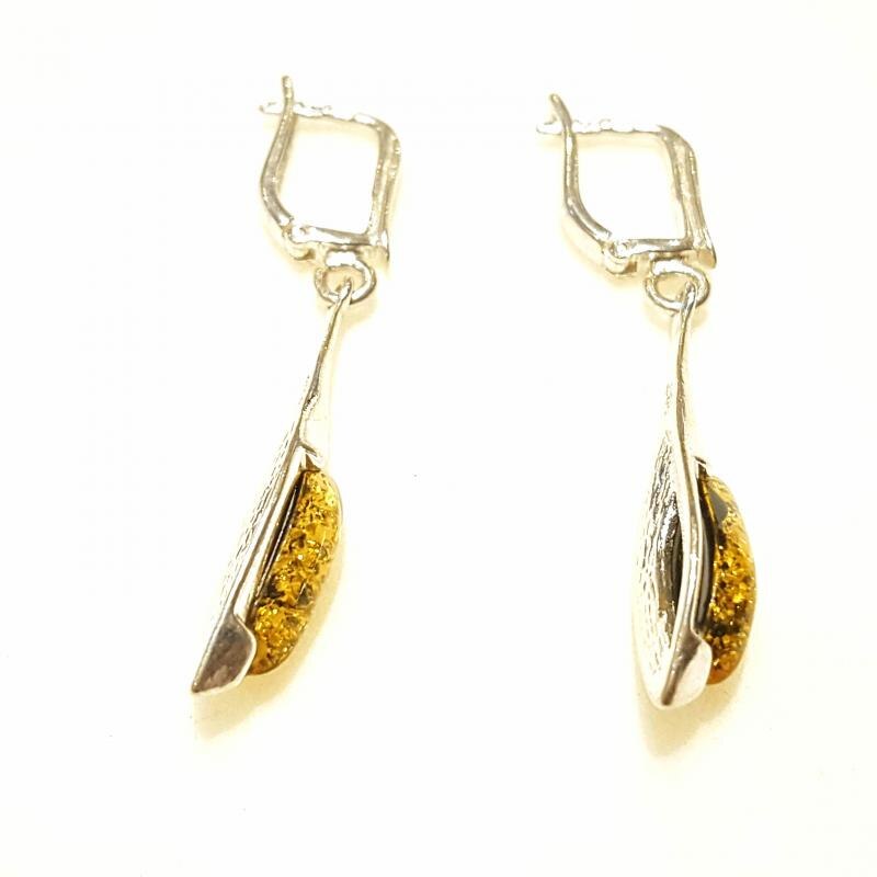 Borostyán ezüst fülbevaló akasztós zöld Jubilex 572 - eMAG.hu