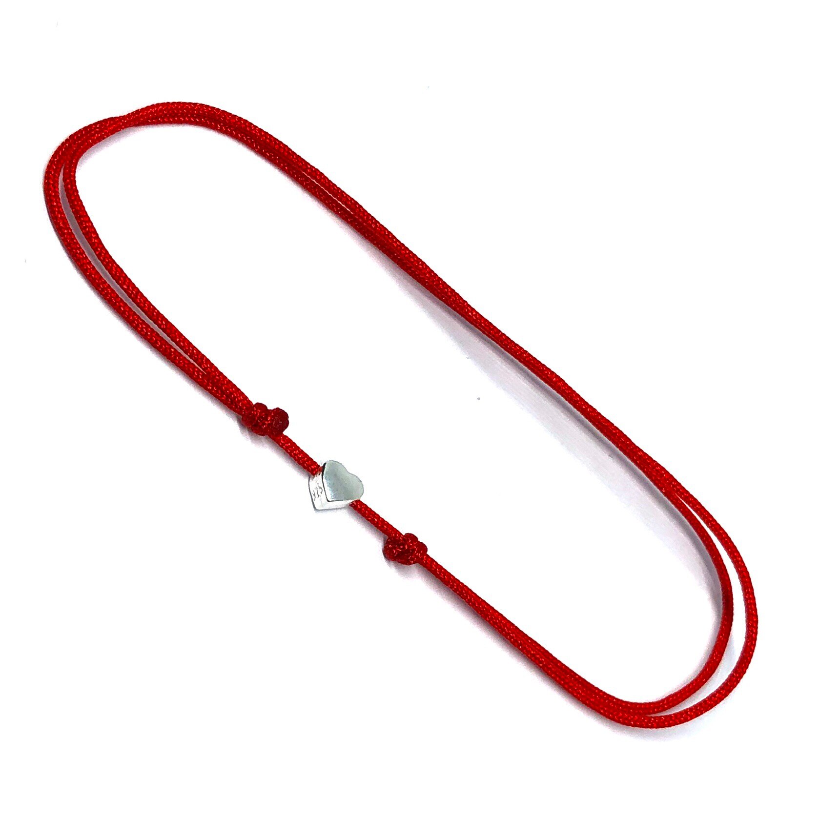 Bratara din argint, simbol inima, snur rosu reglabil, Dinuzete - eMAG.ro