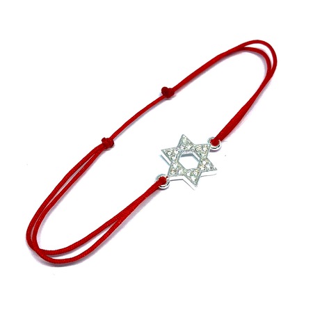 Bratara din argint, simbol stea, snur rosu ajustabil, Dinuzete - eMAG.ro