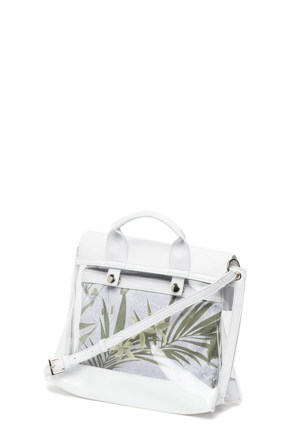 Ted Baker, Geanta de umar transparenta Darsha, Alb/Alb transparent ...