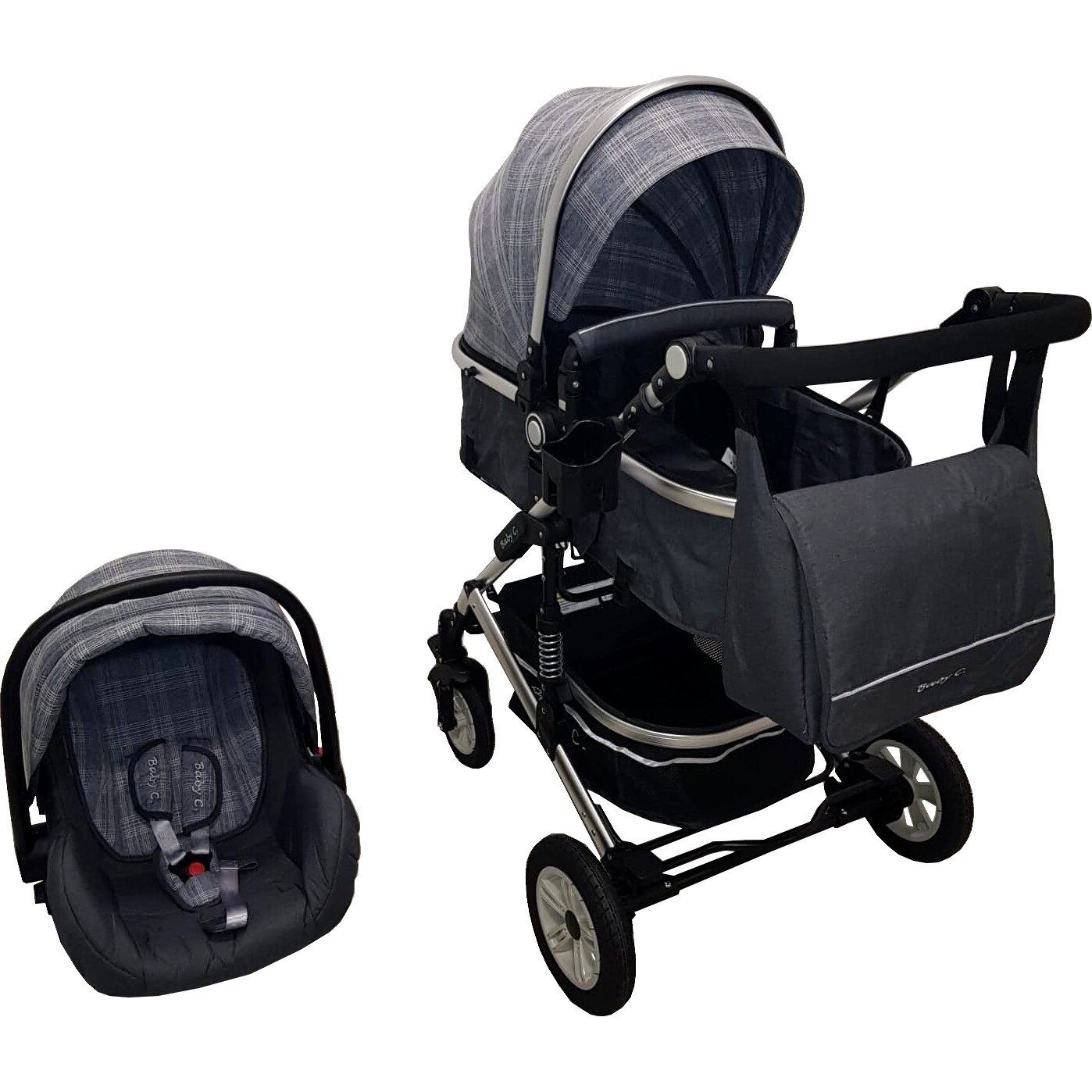 Carucior nou nascuti 3 in 1 Baby Care™ PRO 531, geanta Bebe, Cadru ...