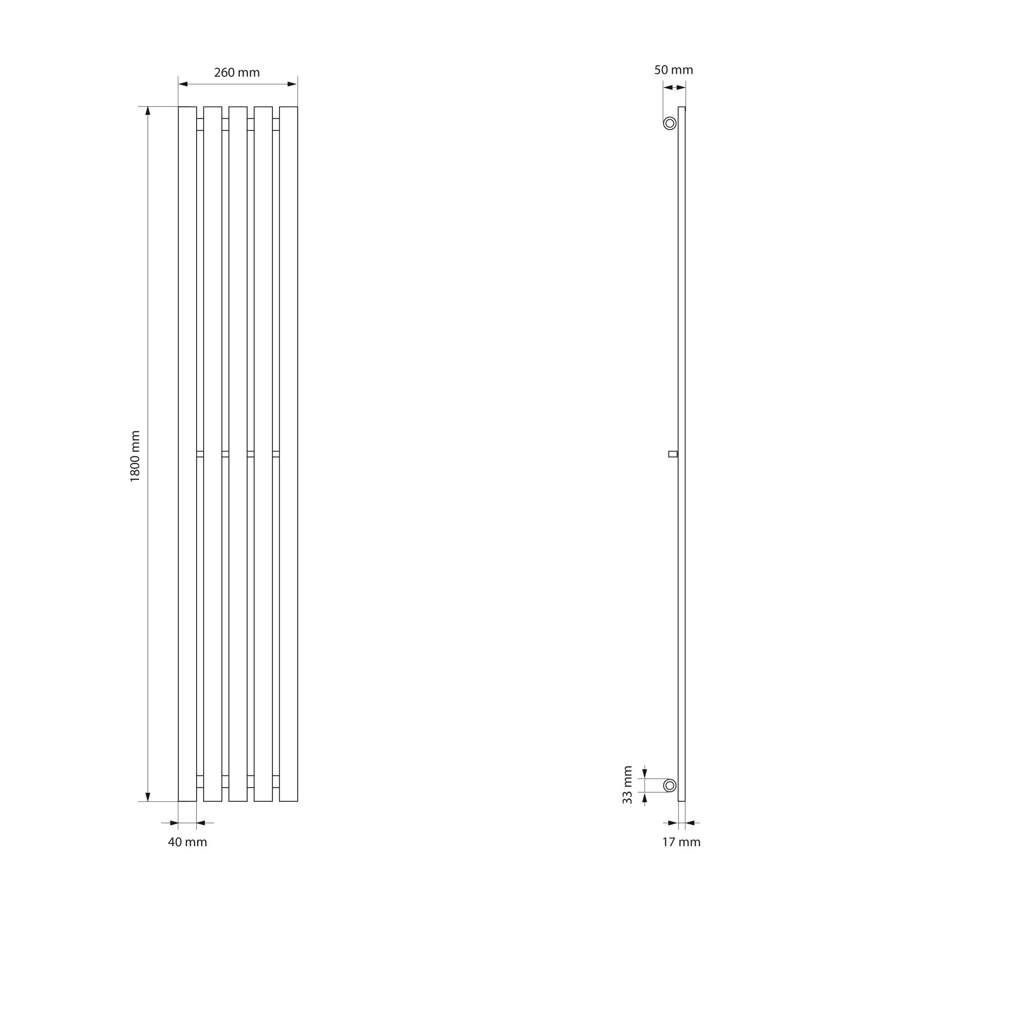 Radiator (calorifer) baie, ECD Germany, model Stella, 260 x 1800 mm ...