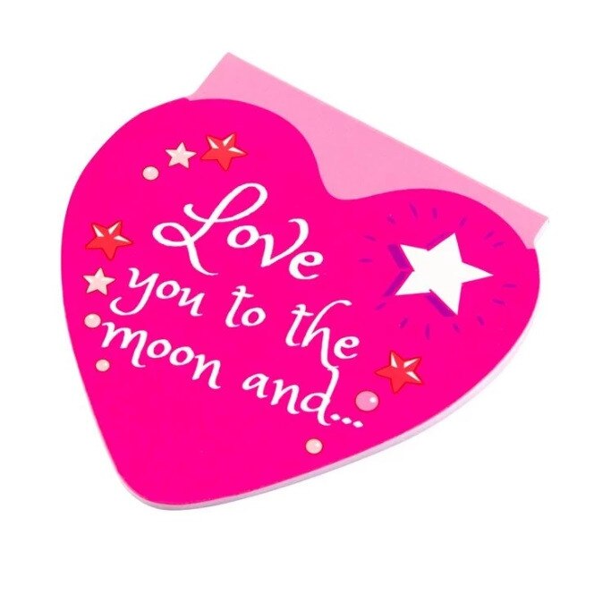 Carnetel in forma de inimioara roz, cu mesaj de dragoste - eMAG.ro