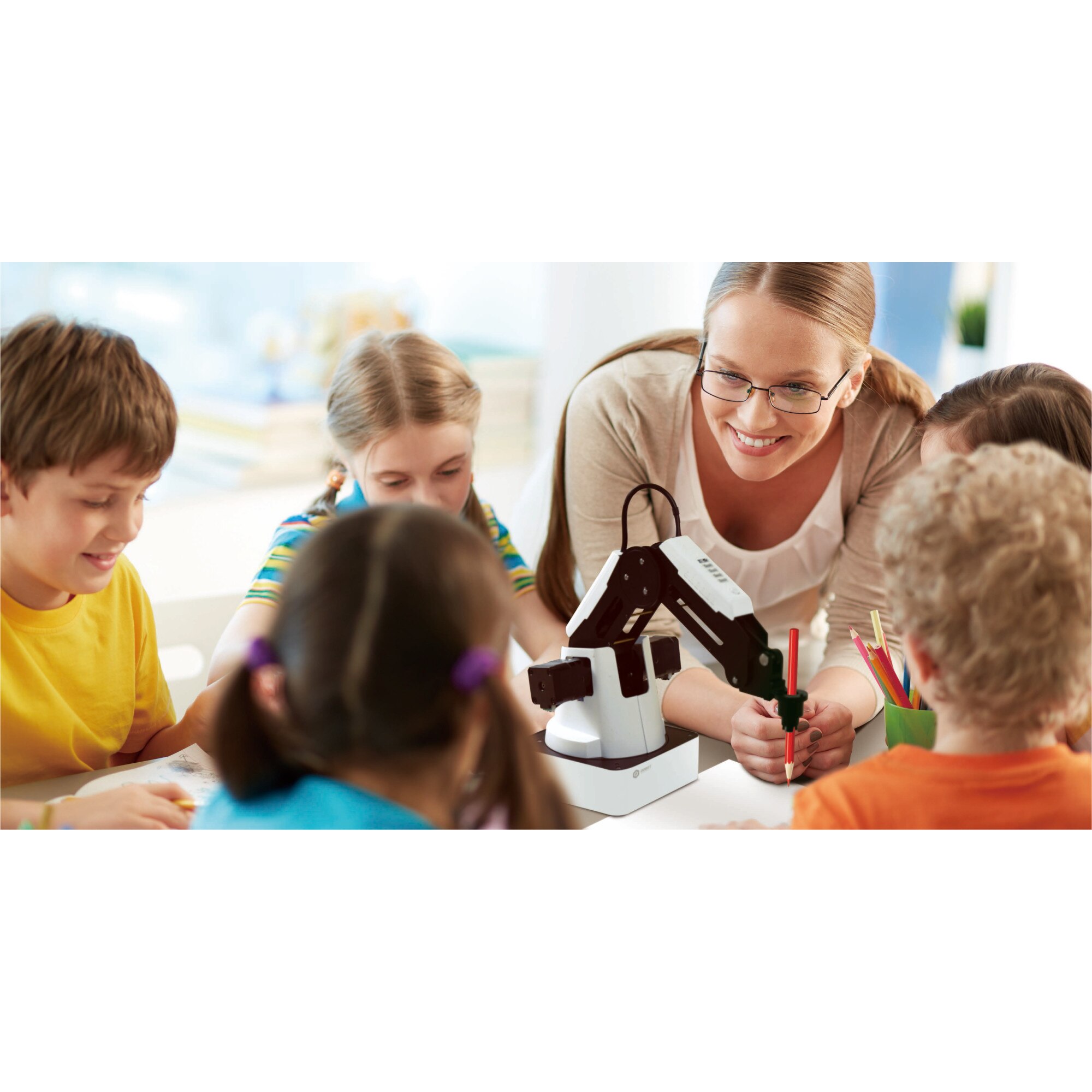 Brat robotic Dobot Magician, Wi-Fi, Imprimare 3D, Gravare laser, Alb ...