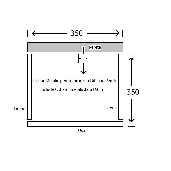 Soldat Baie MDF vopsit lucios frronturi si laterale, cu 2 usi si un ...