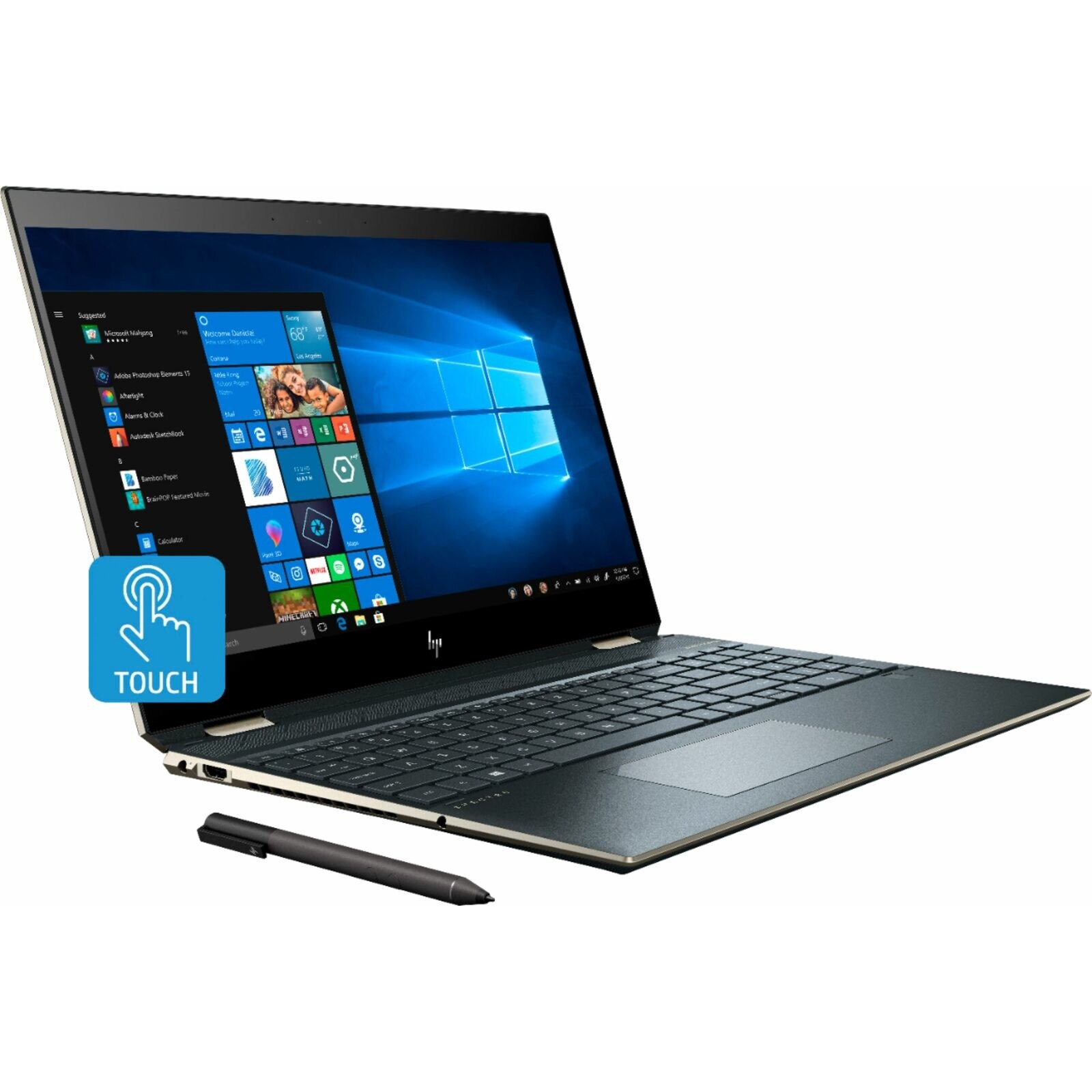 Laptop HP Spectre X360 2-in-1, 15.6" UHD AMOLED Touchscreen micro-edge ...