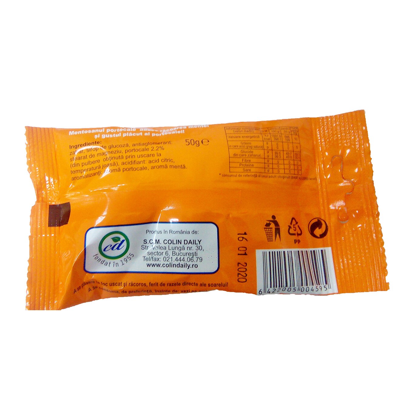Mentosan portocala 5 bucati x 50g, Daily - eMAG.ro