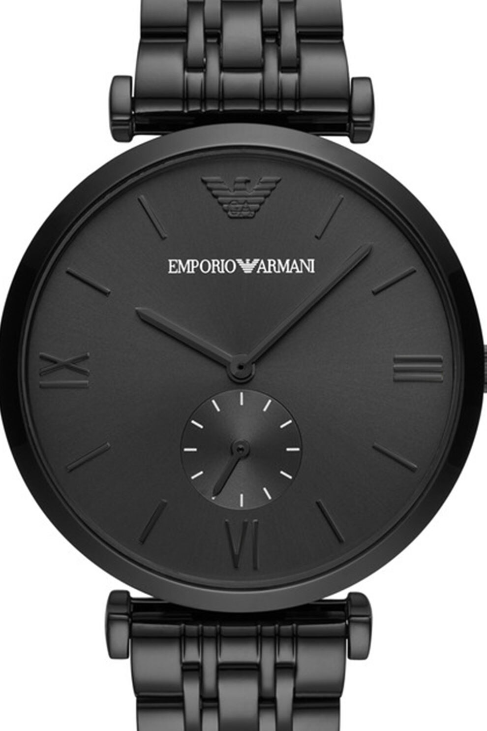 Emporio Armani, Кварцов часовник с гривна, Черен - eMAG.bg