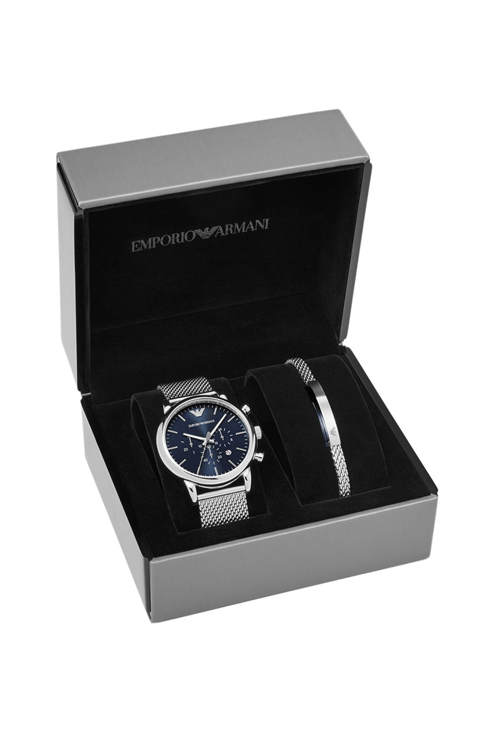 Комплект часовник и гривна Emporio Armani, Сребрист - eMAG.bg