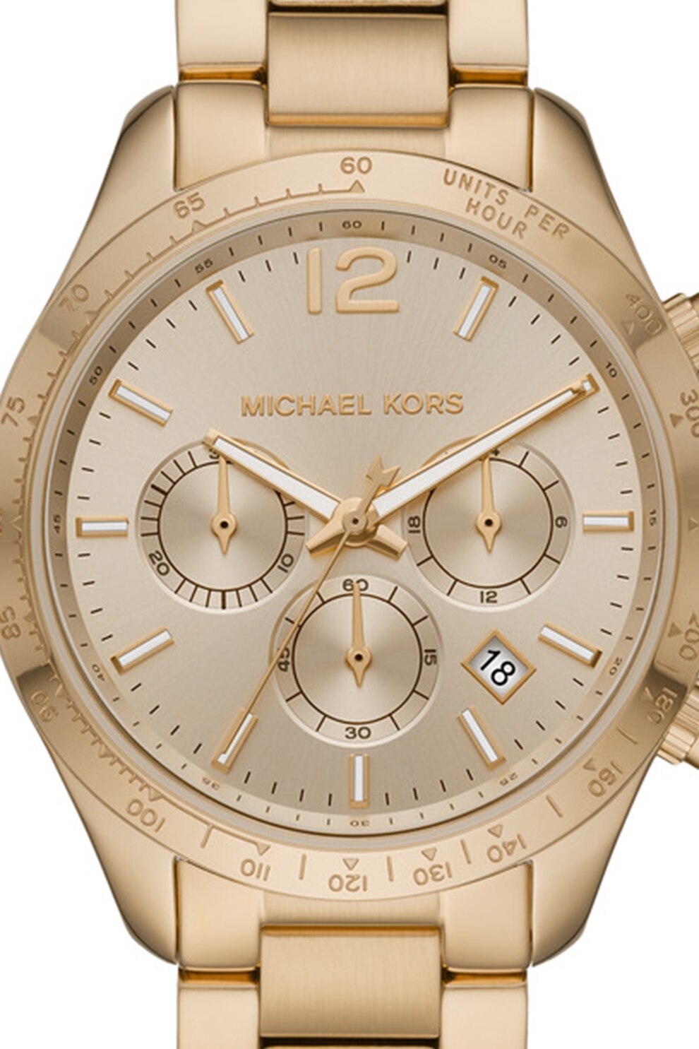 Michael Kors, Часовник с хронограф и кристали, Златист - eMAG.bg