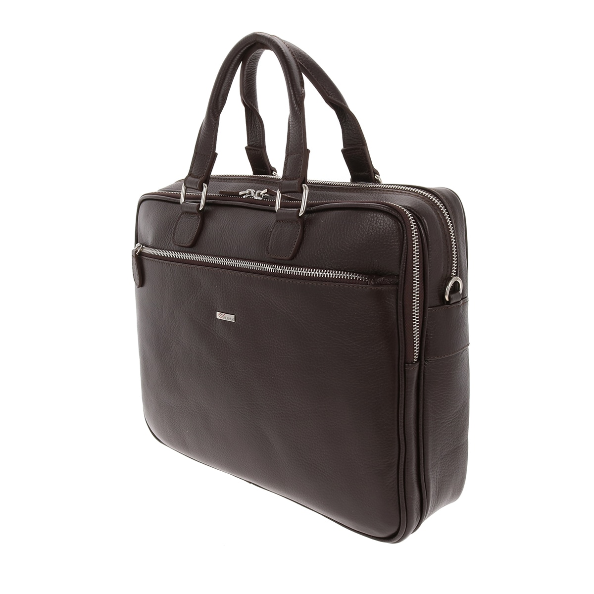 Geanta de acte din piele naturala maro inchis pentru dama model 1811 ...