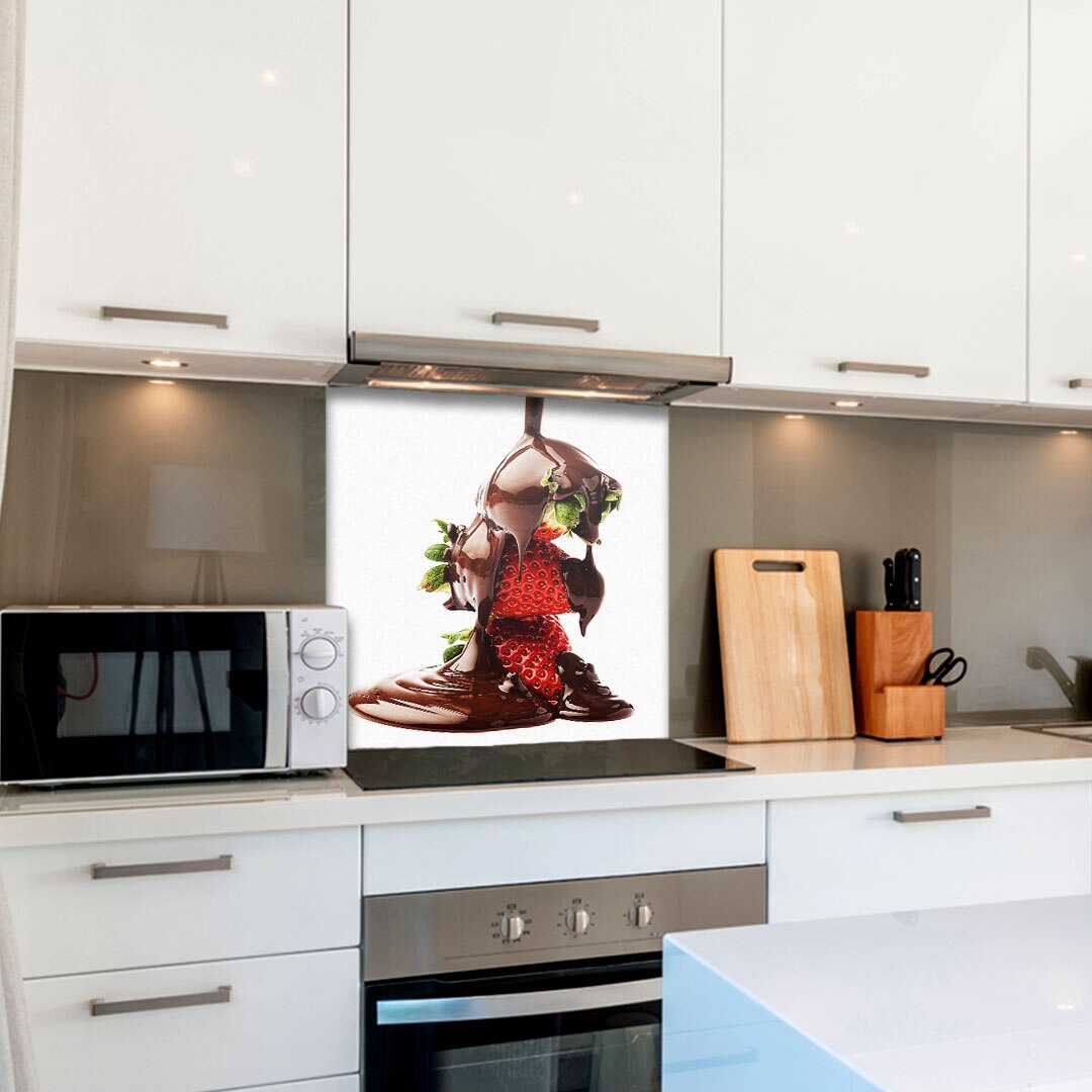 Panou decorativ din sticla securizata pentru bucatarie, protectie ...