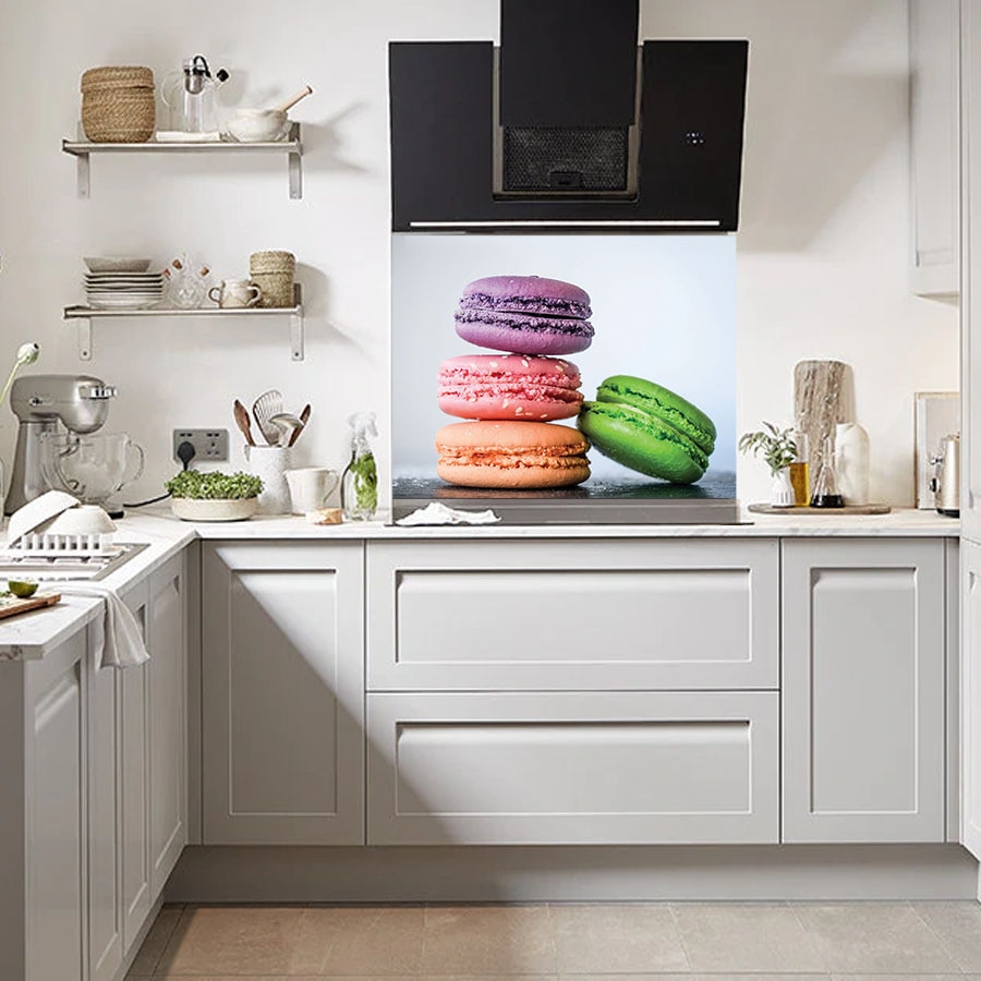 Panou decorativ din sticla securizata pentru bucatarie, protectie ...