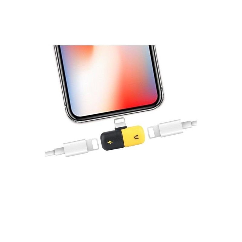 Адаптер Mini Lightning Splitter, за слушалки и зареждане, за устройства ...
