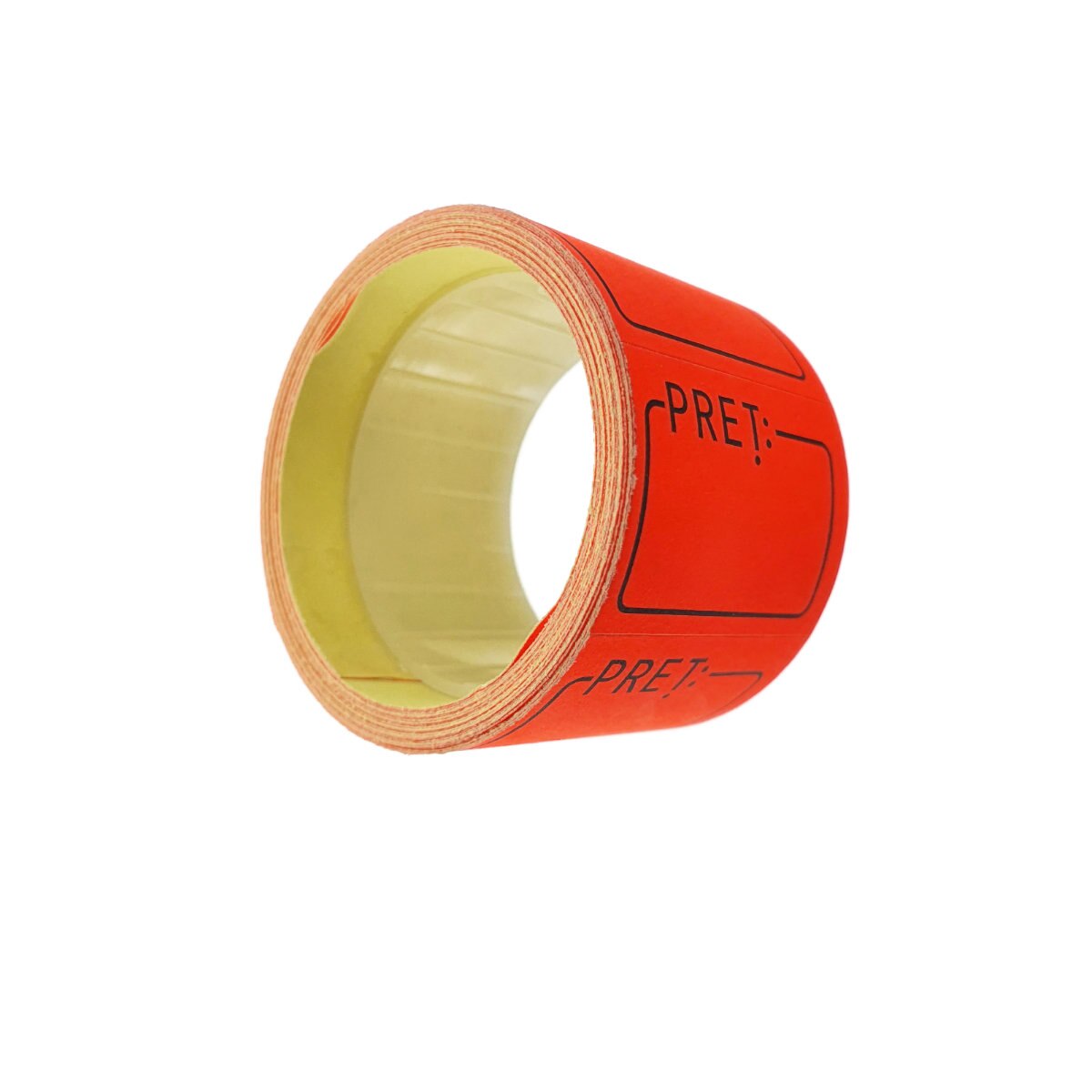 Etichete de pret autoadezive 1.5x3cm, rosu fluorescent, la rola - eMAG.ro