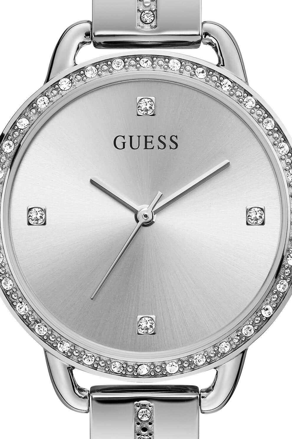 Guess, Ceas analog decorat cu cristale, Argintiu - eMAG.ro
