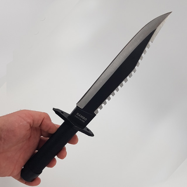 Cutit Maceta Rambo First Blood, 6mm grosime, 36 cm, teaca, busola - eMAG.ro