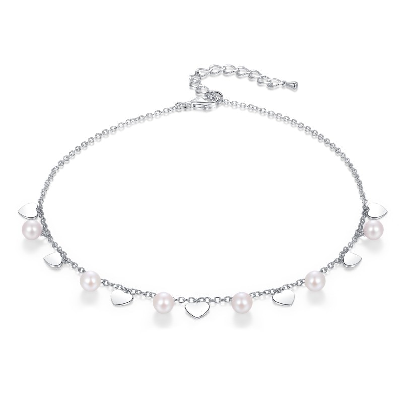 Colier Inimi Shinsaki Argint 925 Perle Cultura, Ajustabil 30-35 ...