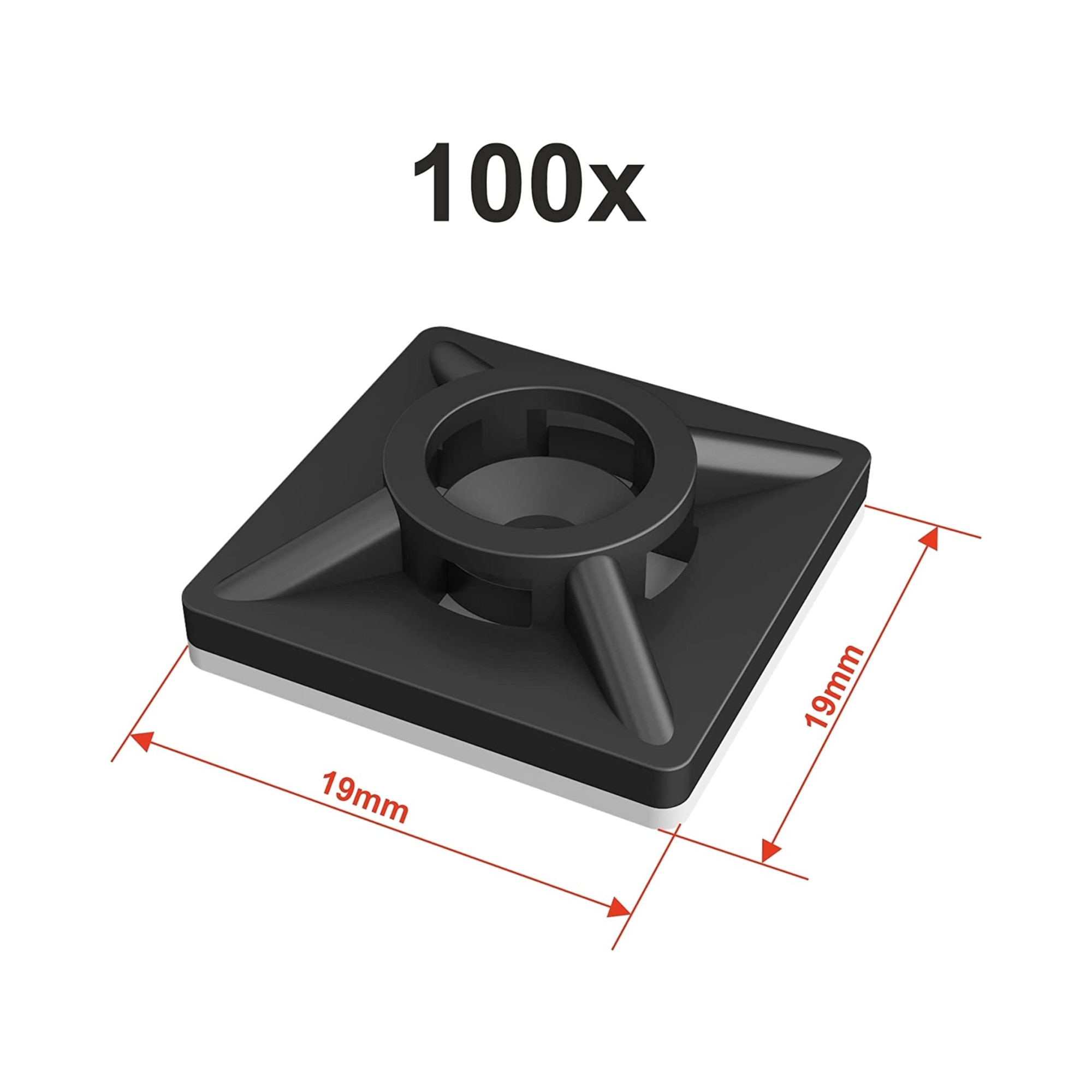 Set 100 buc Suporti din Plastic- Cleme Adezive pentru Montarea ...