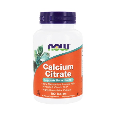 Calciu Citrat 600mg cu Minerale si Vitamina D, Now Foods, 100 tablete ...