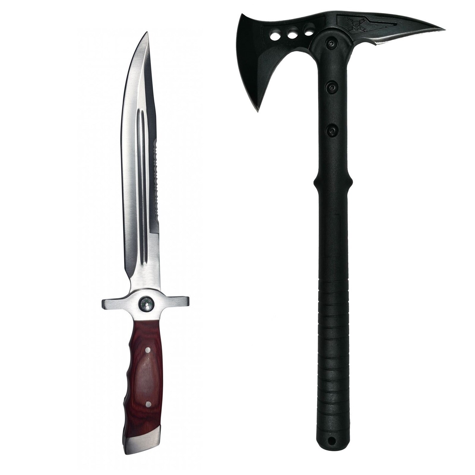 Set Topor Survival-1A, Maner Anti-Alunecare cu Husa Inclusa si Cutit ...