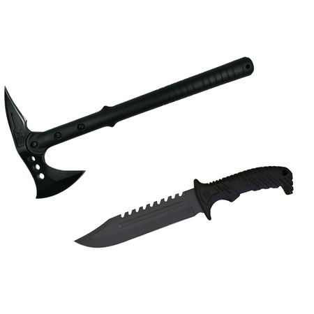 Set Topor Survival-1A, Maner Anti-Alunecare cu Husa Inclusa si Cutit de ...