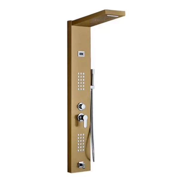 Panel de dus cu hidromasaj DMN B35 Gold, inox,125x20 cm, Functia ...
