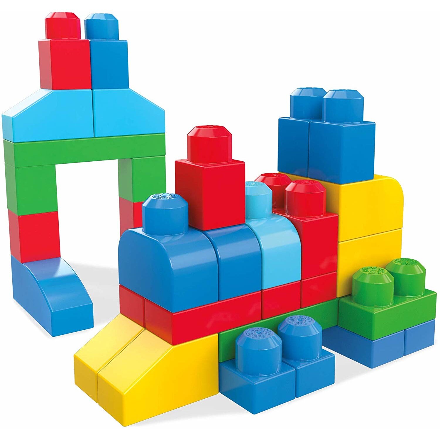 Set cuburi colorate de construit Mega Blocks, FFG23, 40 piese, Fisher ...
