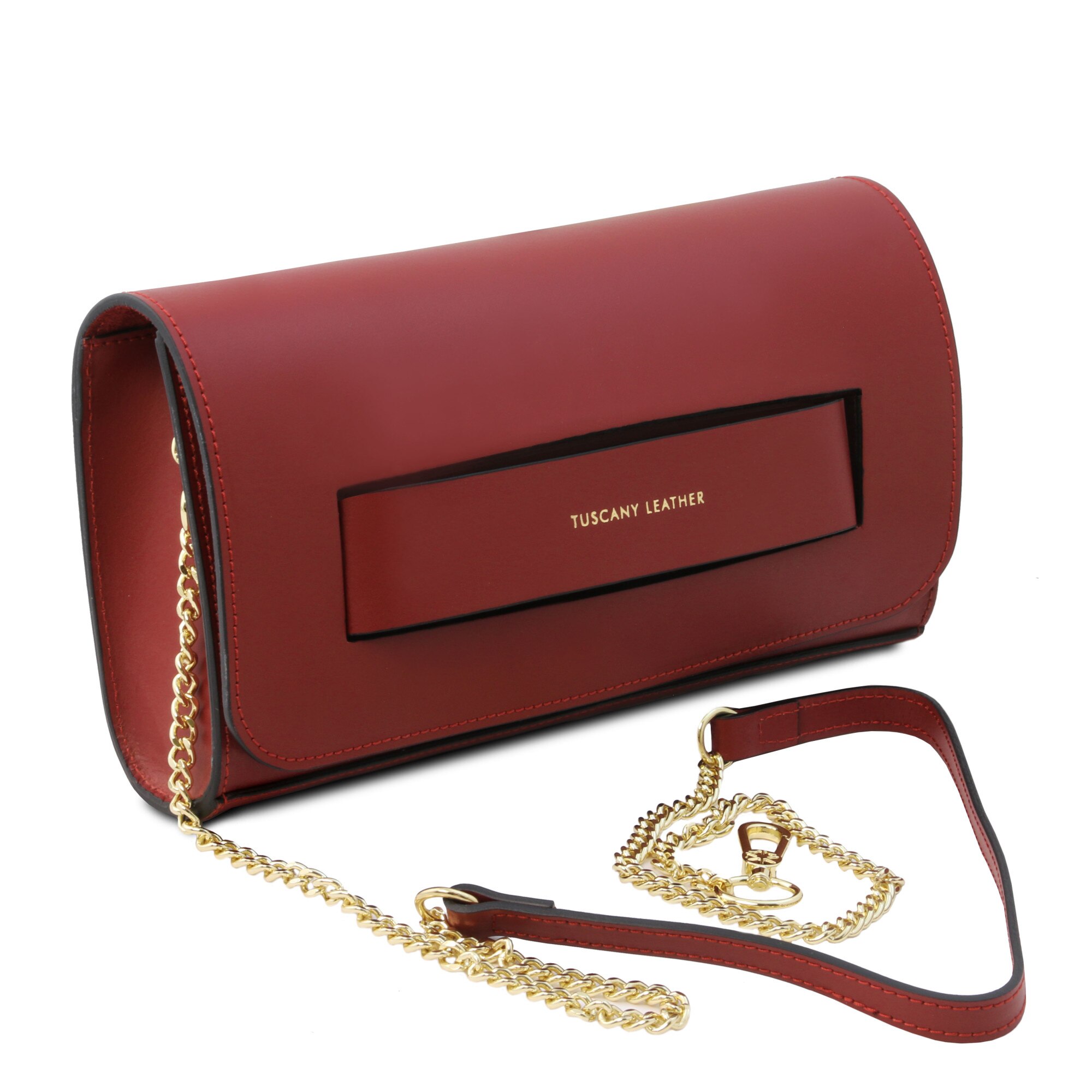 Plic dama rosu din piele naturala Tuscany Leather, Sophia - eMAG.ro