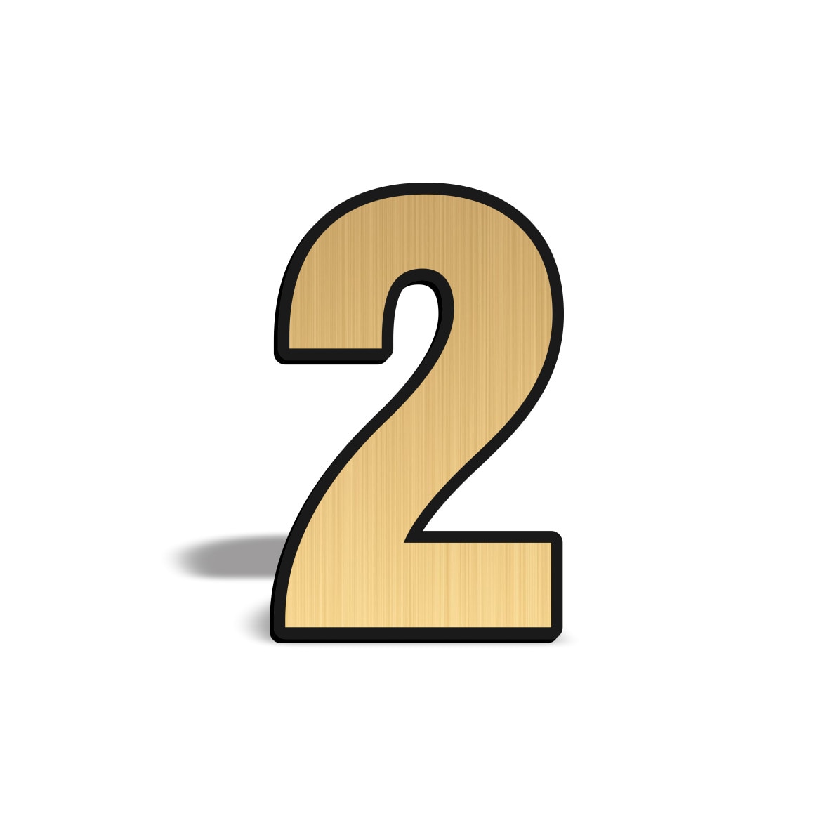 Cifra 2 auriu indicator ABS gravat numar casa / apartament, 5,5 x 3,5 ...