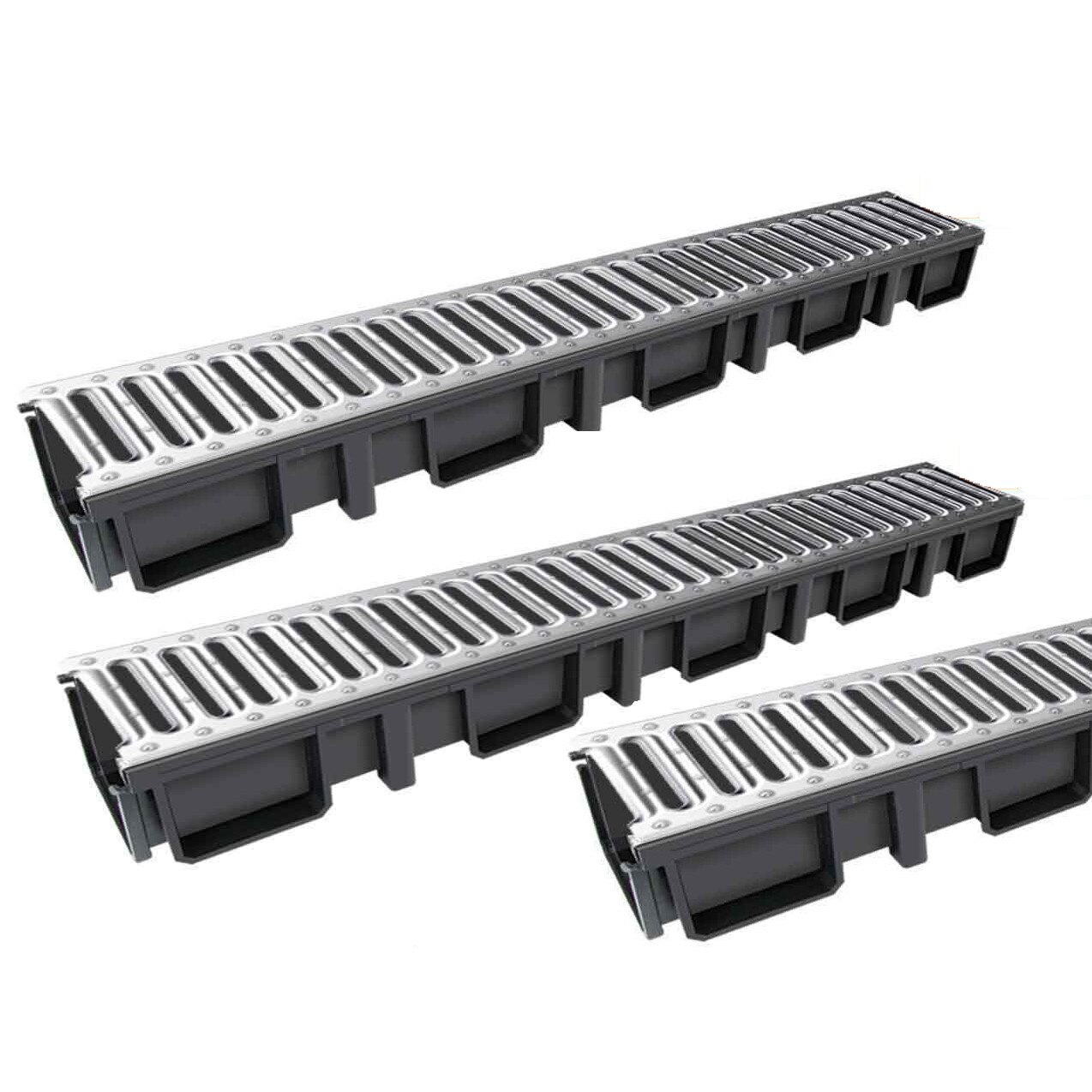 Kit Rigola Garaj set cu gratar din INOX 3000 x 130 x 75 mm, kit de ...