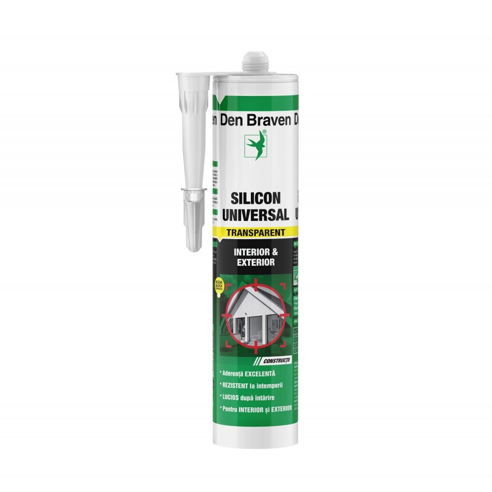 Silicon universal transparent 280 ml, Den Braven - eMAG.ro
