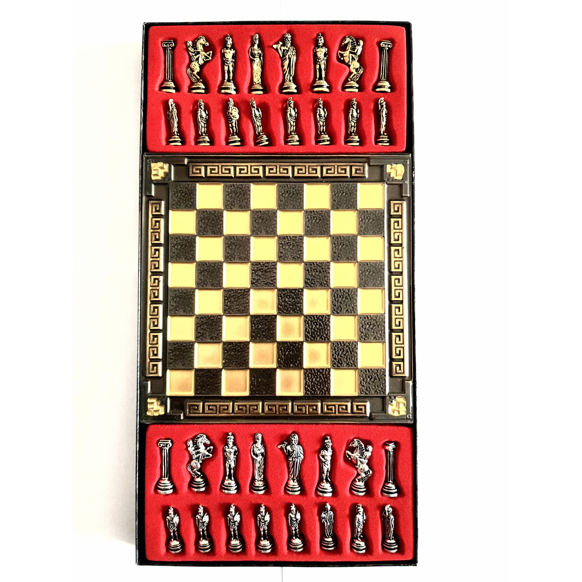 Joc de sah, Ahelos, Metal, 15x15 cm, Auriu - eMAG.ro